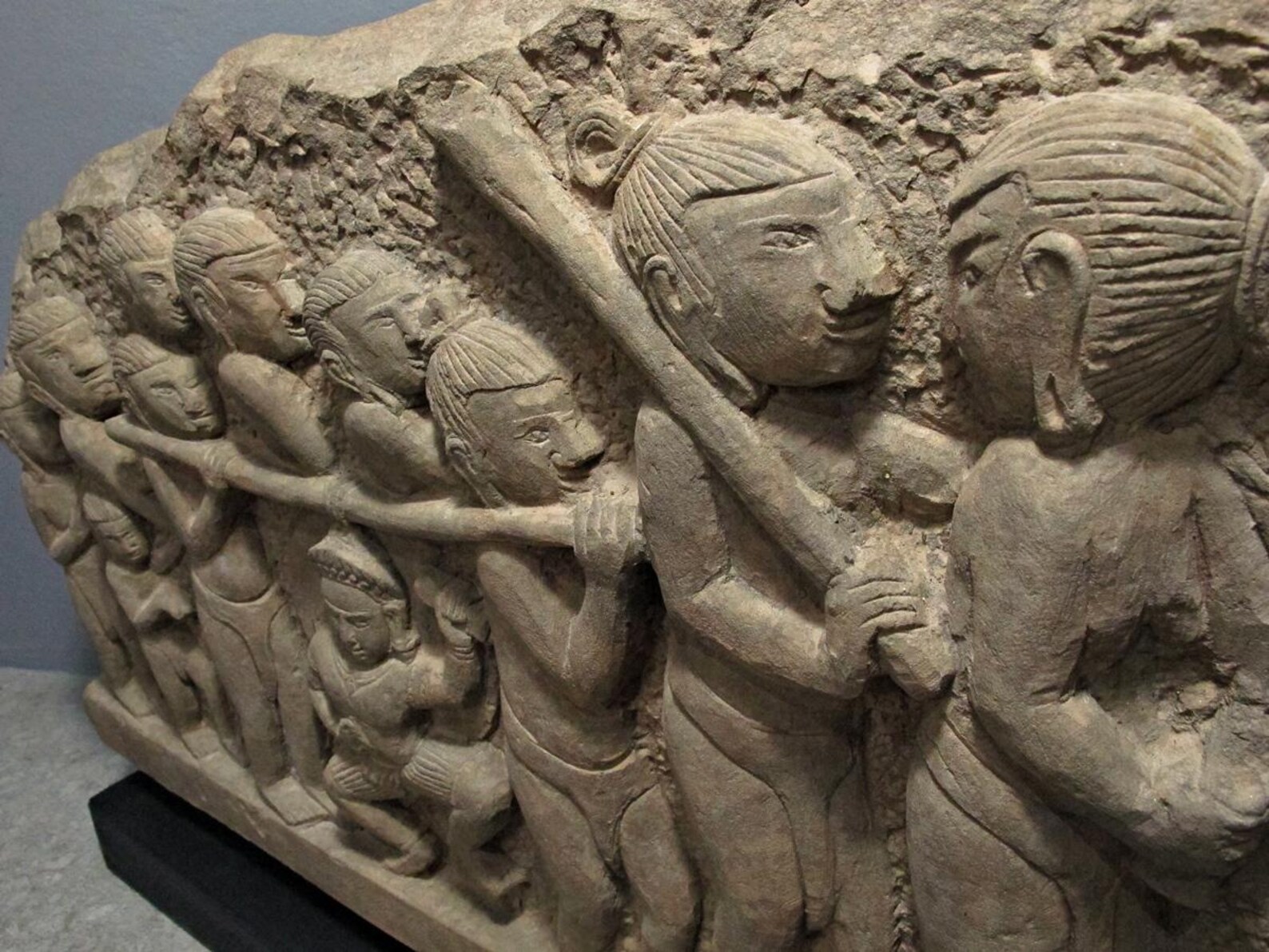 Ancient Khmer Sandstone Lintel Relief Fragment – Angkor Wat Style ...