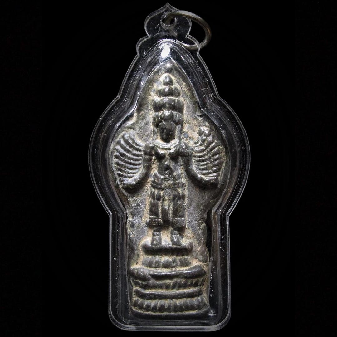 Bronze Multi-armed Vishnu Ancient Statue Cast Amulet From Lopburi ...