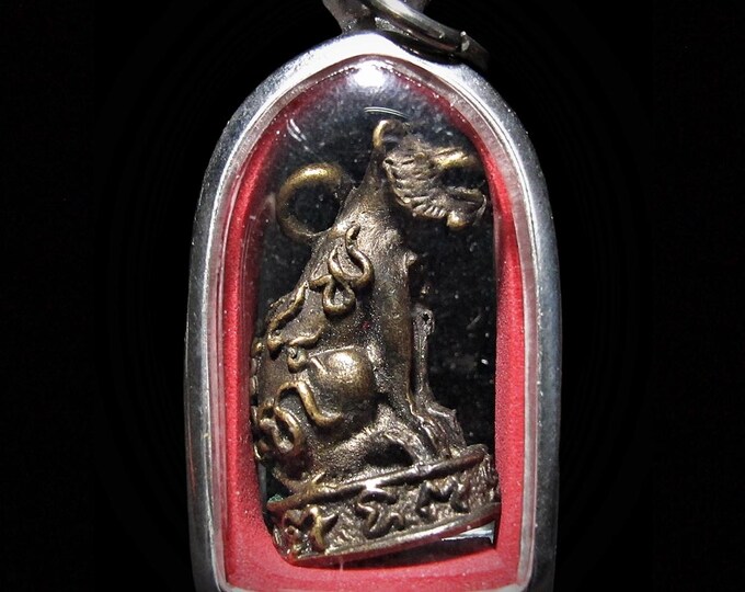 Bronze Suea Maha Amnat Power Charm Talisman, LP Luea Wat Tha Mai, B.E ...