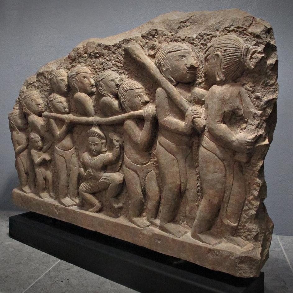 Ancient Khmer Sandstone Lintel Relief Fragment – Angkor Wat Style ...