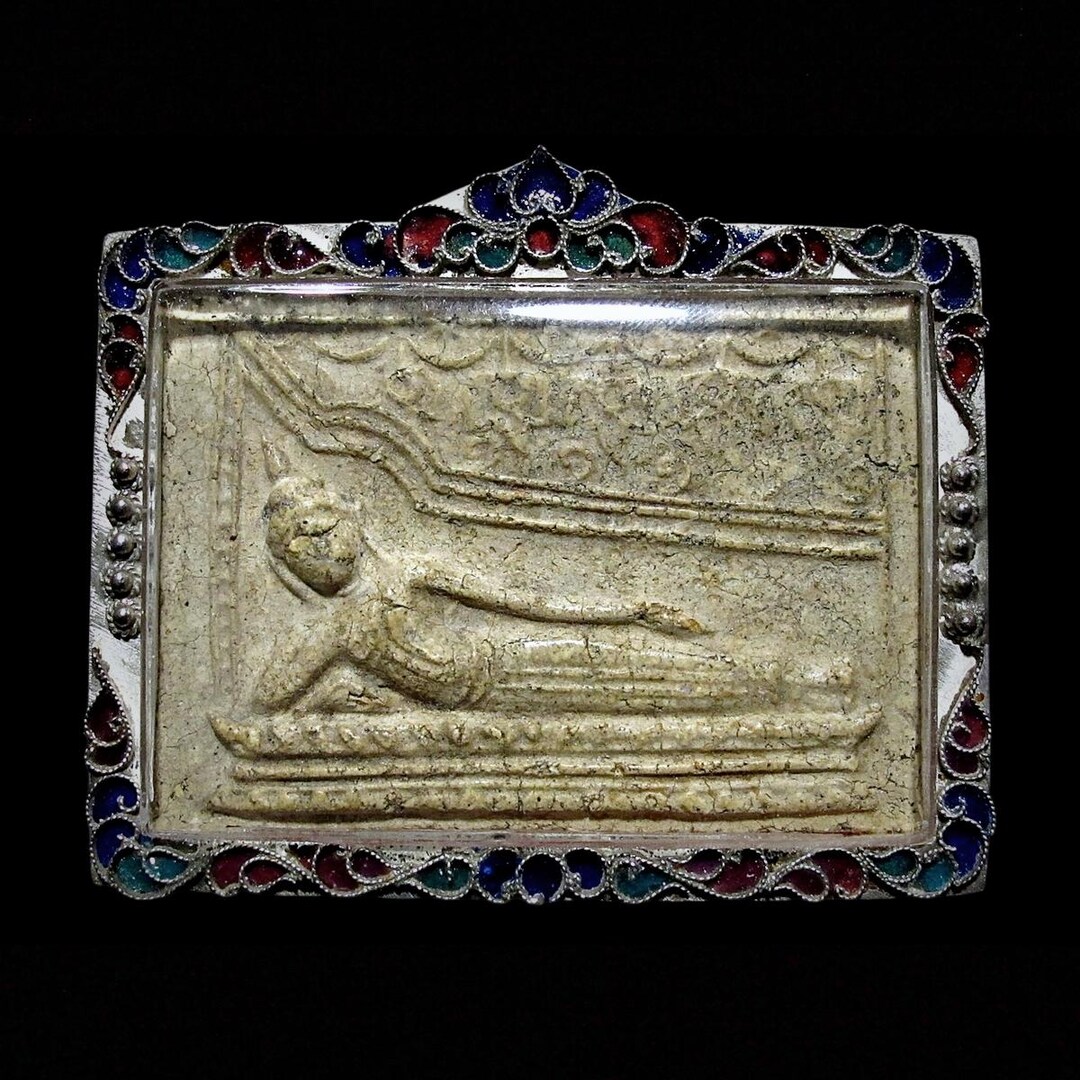 Antique Wat Ngern Khlong Toei Reclining Buddha Silver 925 Casing 1867 ...