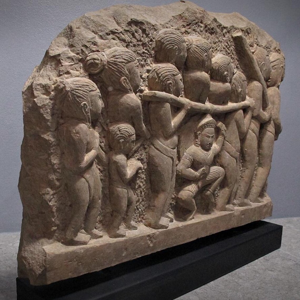 Ancient Khmer Sandstone Lintel Relief Fragment – Angkor Wat Style ...