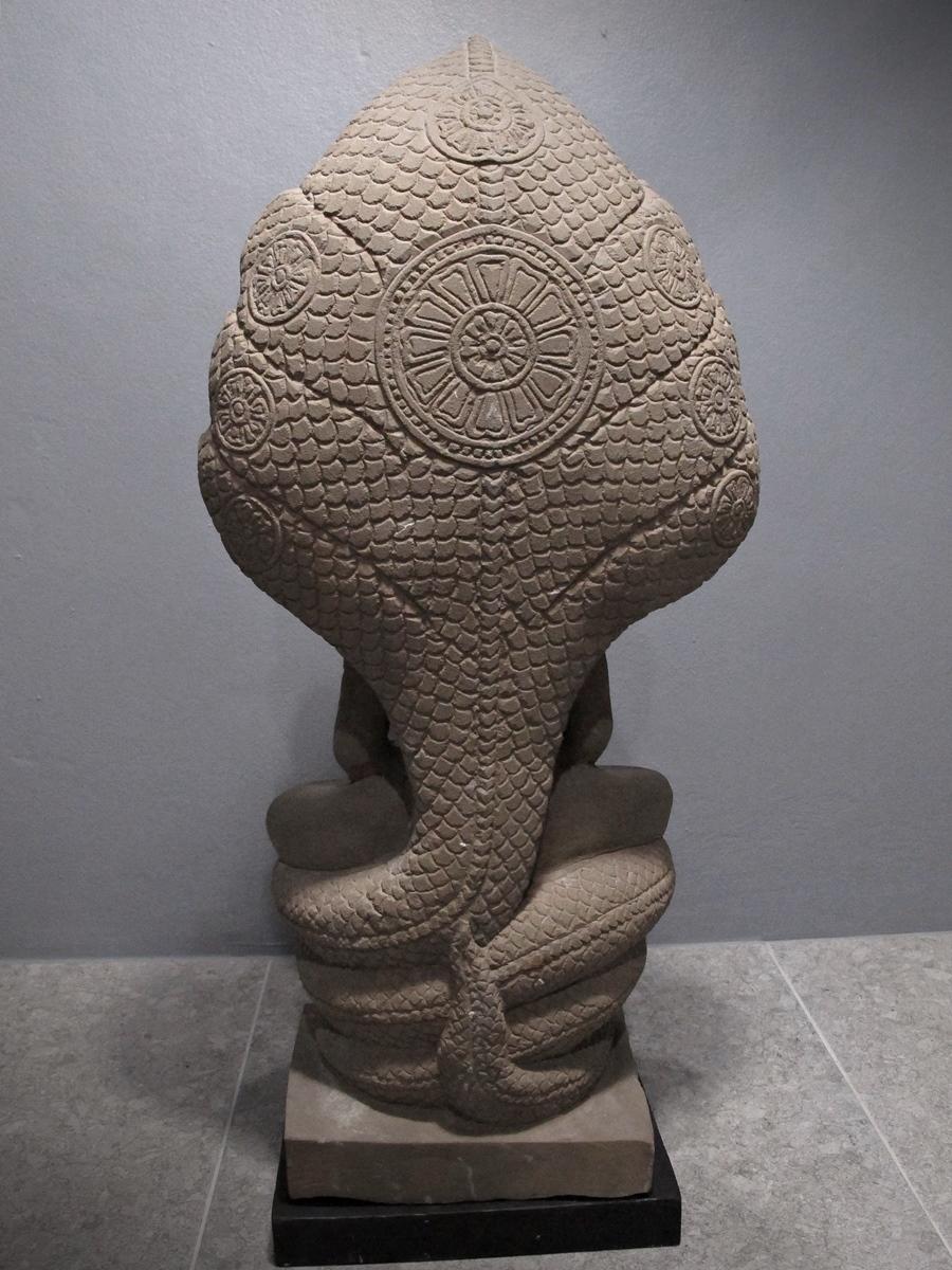Ancient Khmer Sculpture Sandstone Naga Protected Buddha Figure Angkor ...