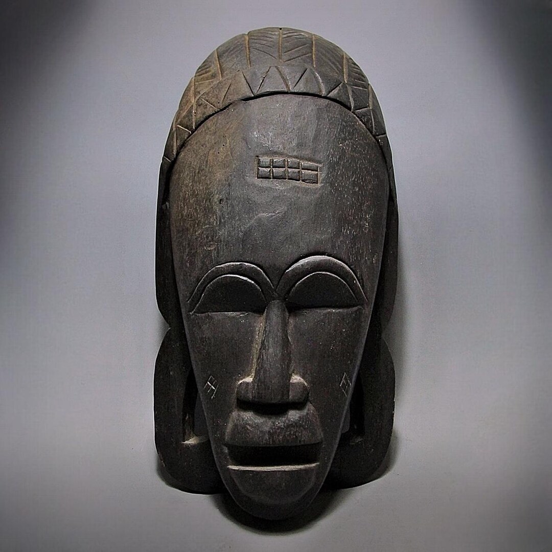 Vintage Dan Tribal Mask Ivory Coast African Art Hand Carved Wood Ritual ...