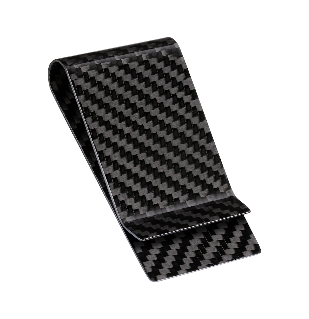Real Carbon Fiber Money Clip Wallet Credit Card Cash Holder Black ...