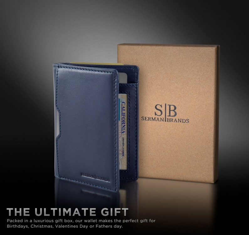 Travel Wallet RFID Blocking Bifold Slim Genuine Leather Thin | Etsy