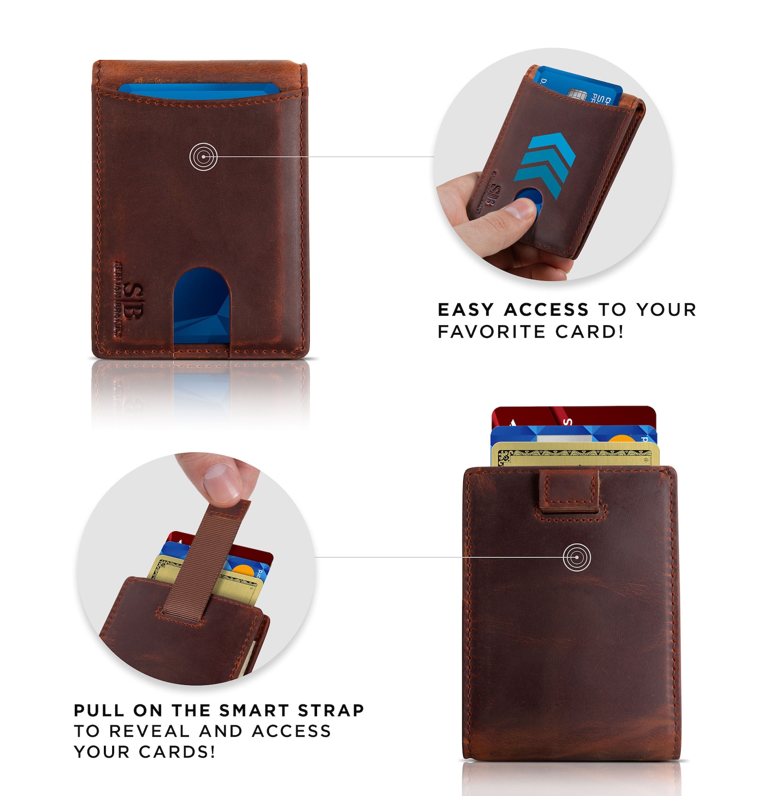 RFID Blocking Bifold Slim Genuine Leather Thin Minimalist - Etsy