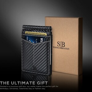 SERMAN BRANDS RFID Blocking Slim Bifold Genuine Leather Minimalist ...