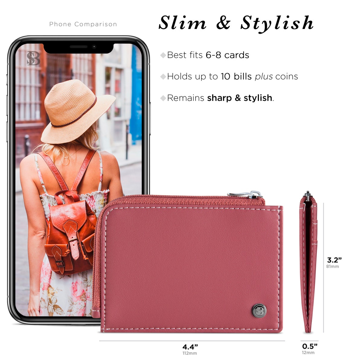 Small Wallets for Women. Slim Wallet for Women With Coin Purse and ...