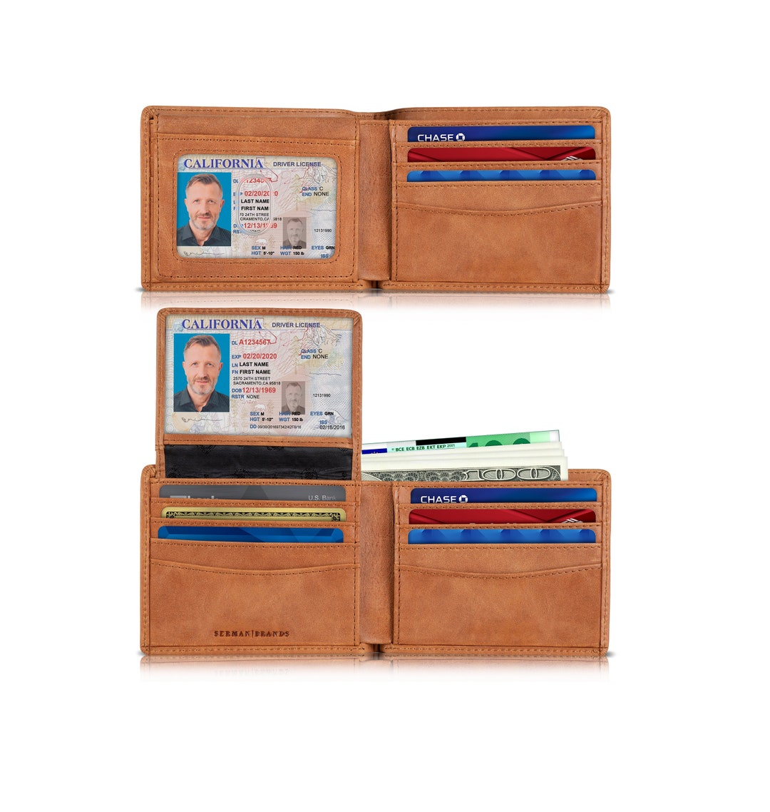 2 Id Window RFID Wallet for Men, Bifold Top Flip, Extra Capacity Travel ...