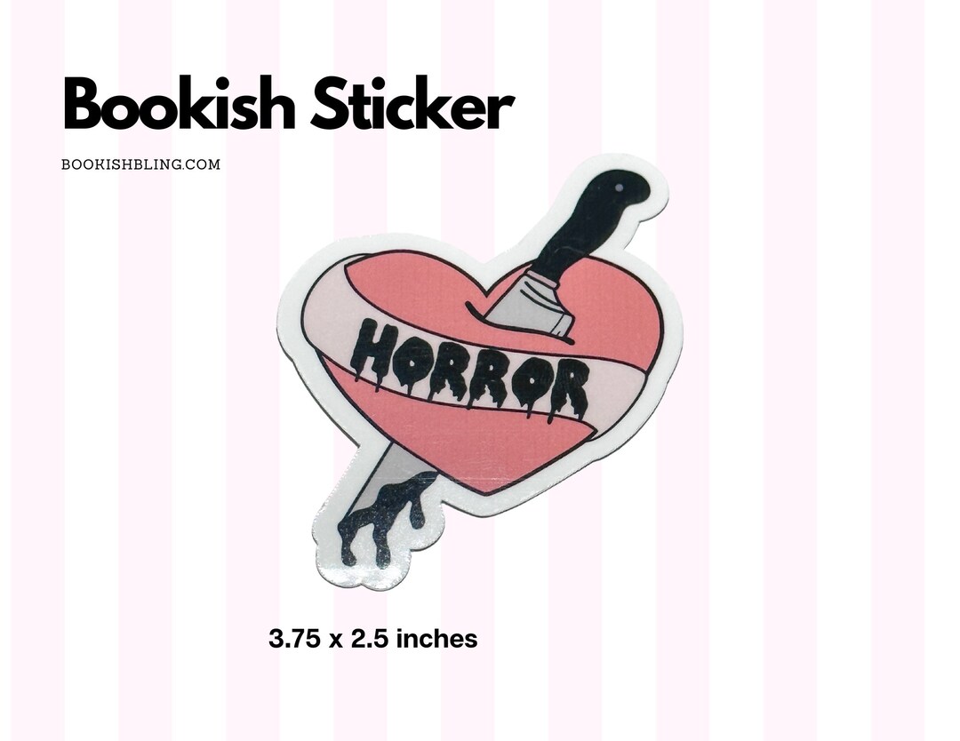 Horror Heart Bookish Sticker - Etsy