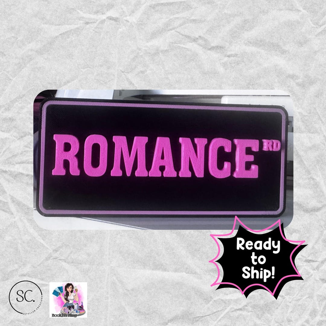 Romance Book Shelf Sign, 3D Printed, Library Signs - Etsy