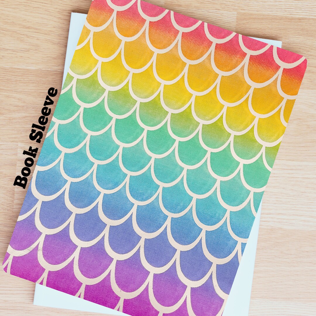 Pastel Rainbow Mermaid Scales Book Sleeve - Etsy