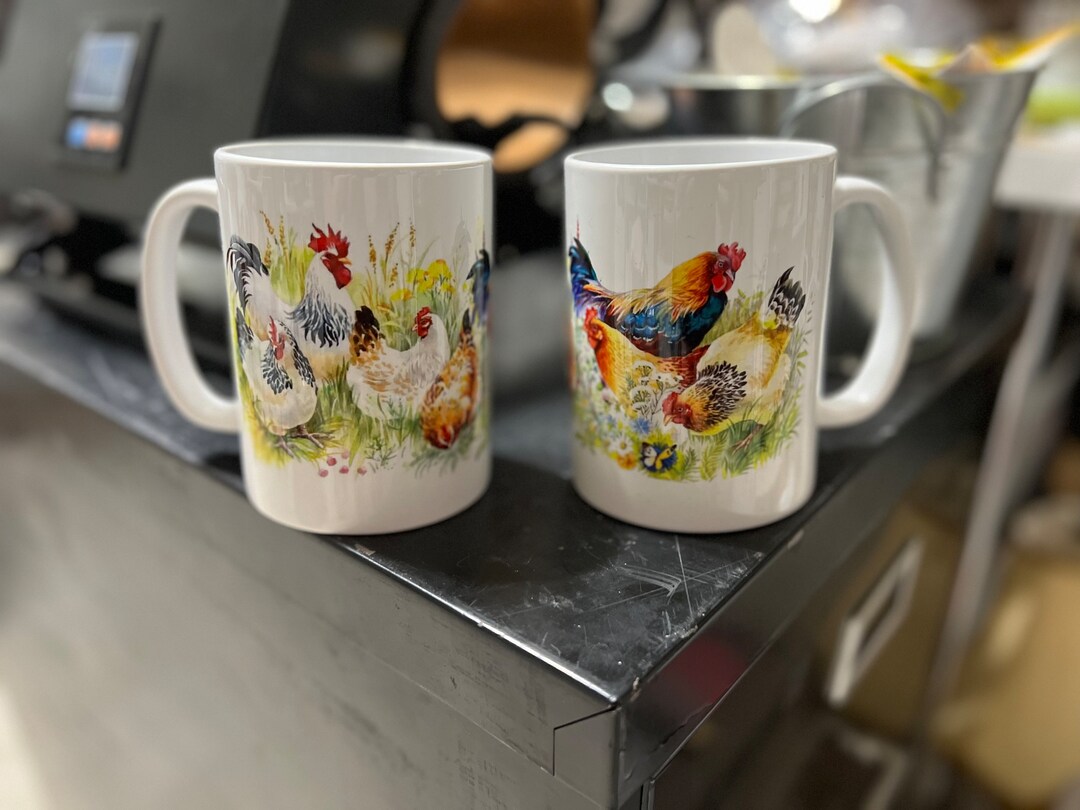 Chicken Themed Coffee Mugs Chicken Collector Chicken Cups - Etsy