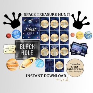 Space Treasure Hunt Game | Scavenger Hunt Clues | Astronaut Quest Party ...
