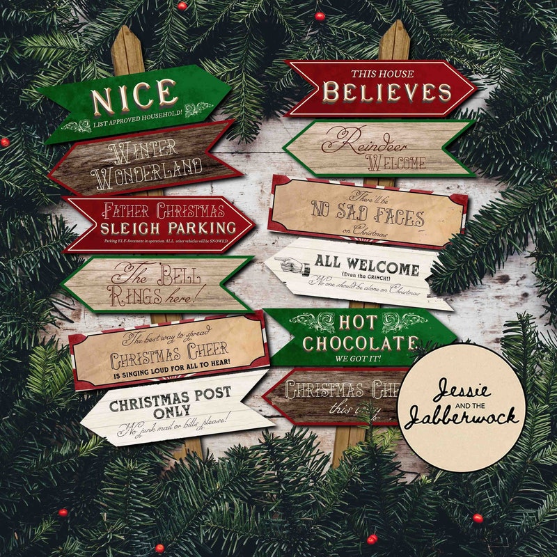 Santa This Way Sign - Etsy UK