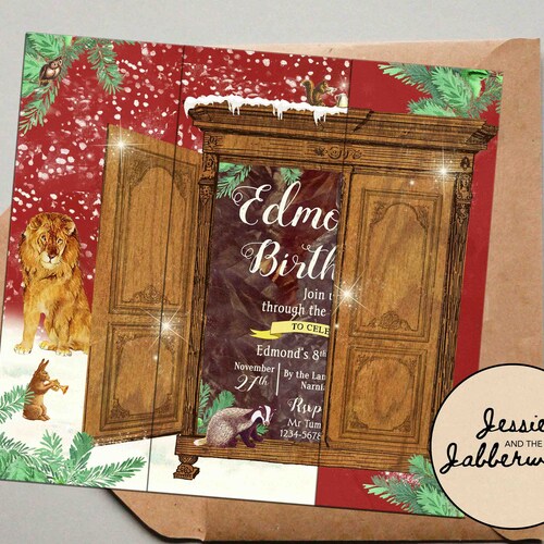 Opening Wardrobe Invite the Lion the Witch & the Wardrobe - Etsy