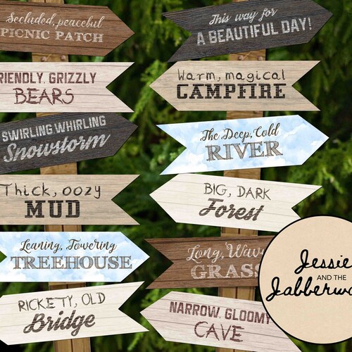 Bear Hunt Directional Signs Party Pack Printables Teddy Bear - Etsy