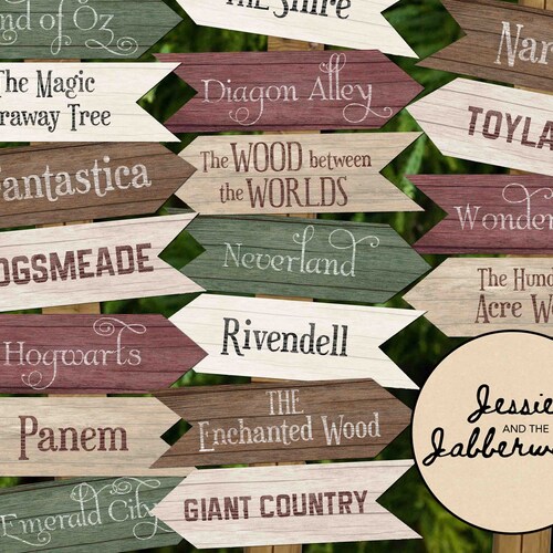 Story Book Directional Signs Party Pack Printable Fairy Tale - Etsy