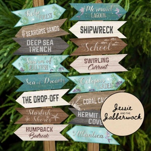 Under the Sea Directional Signs Party Pack Printables | Little Mermaid ...