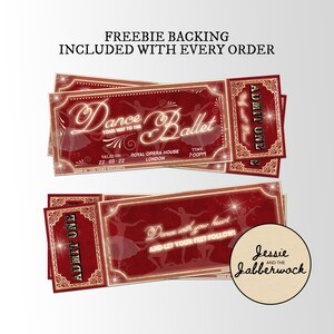 Ballet Ticket Invite Ballerina Birthday Invitation Birthday Gift ...