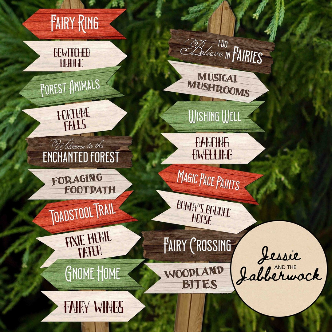 Enchanted Woods Directional Signs Party Pack Printables | Fairy ...