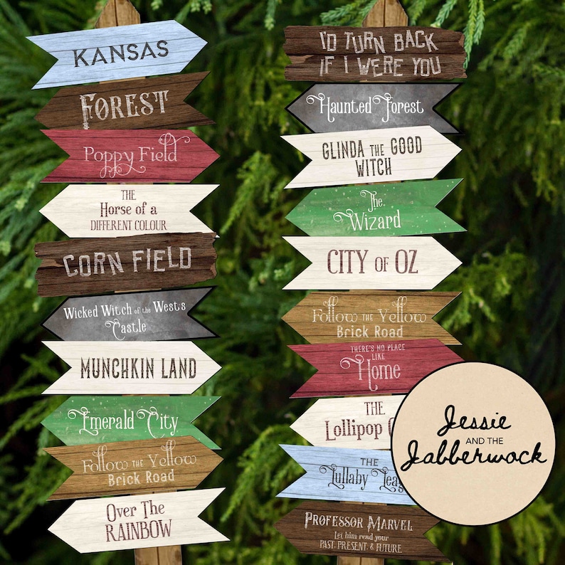 Wizard of Oz Directional Signs Party Pack Printable | Follow the Yellow ...
