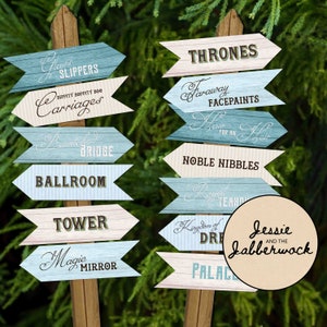Princess Directional Signs Party Pack Printable Enchanted Decorations ...
