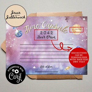 Purple Space Time Capsule Templates | Celestial Wish Notecards | Galaxy ...