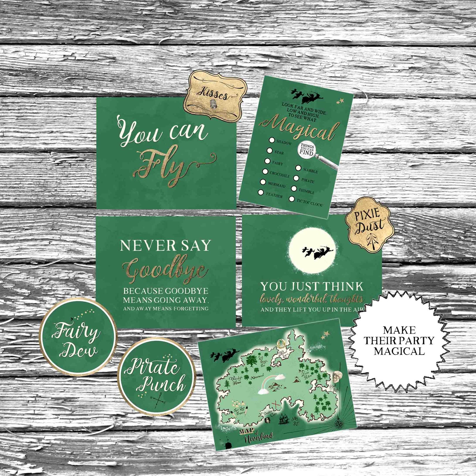 Neverland Treasure Hunt Clues | Peter Pan Party | Scavenger Hunt Quest ...