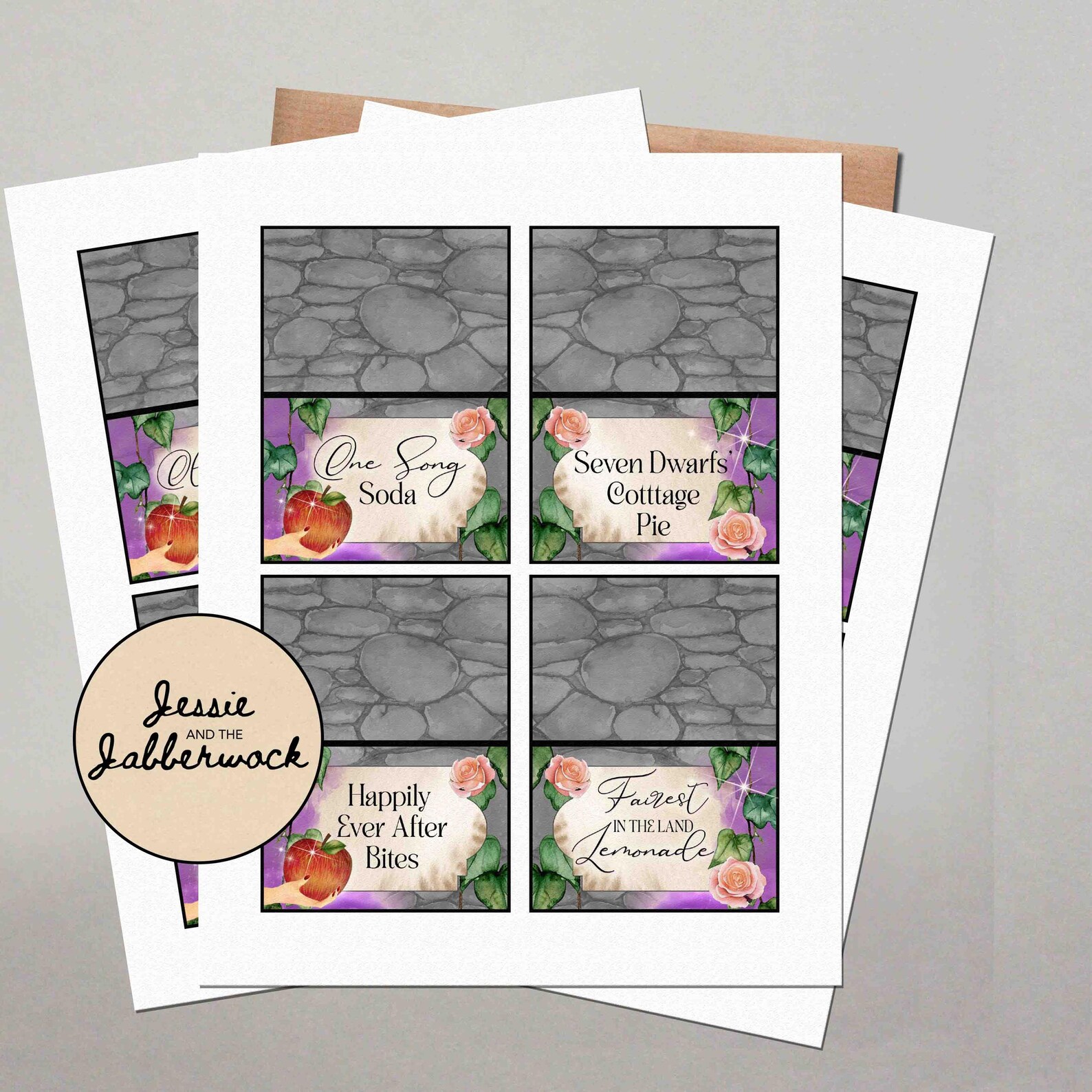 Snow White Villain Party Food Water Bottle Labels Set | Evil to the ...
