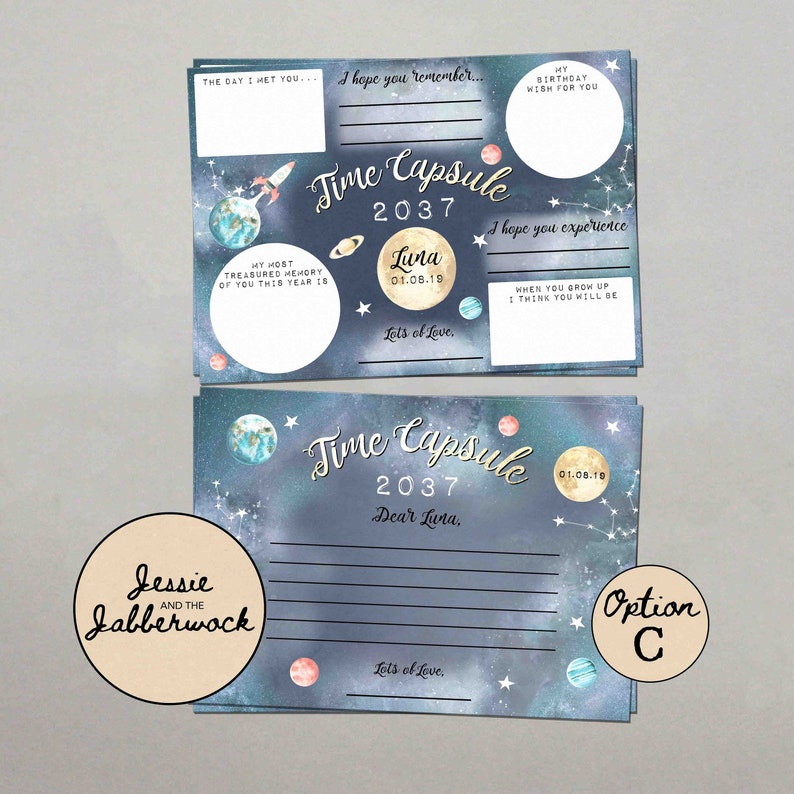 Space Time Capsule Galaxy Birthday Memory Guestbook First | Etsy