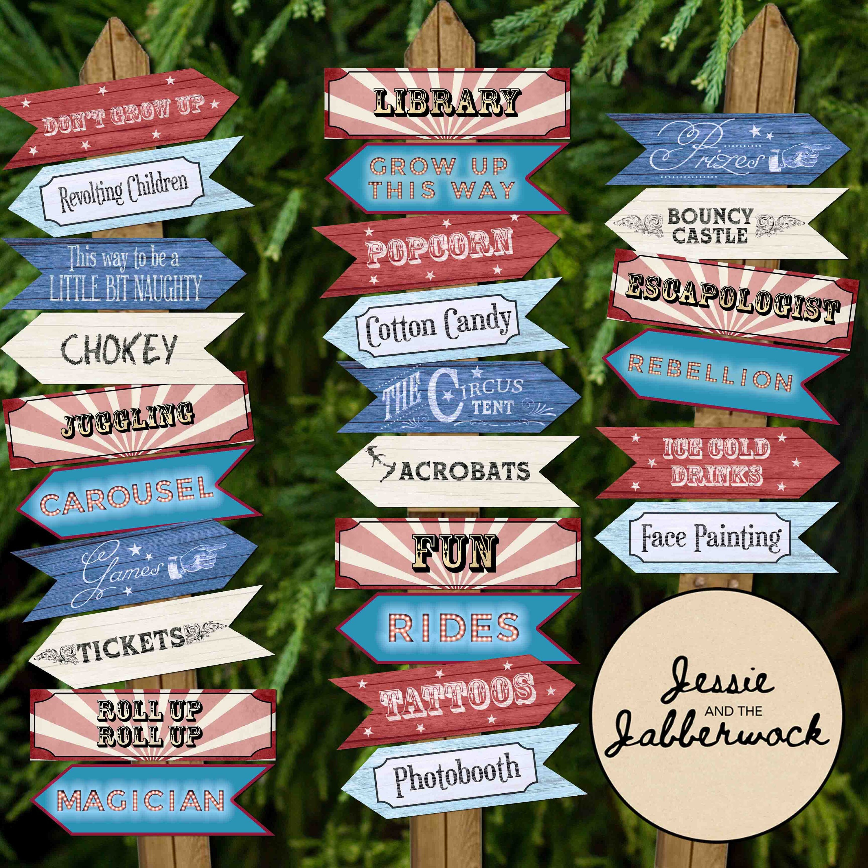 Matilda Themed Directional Signs Party Pack Printables | Circus ...