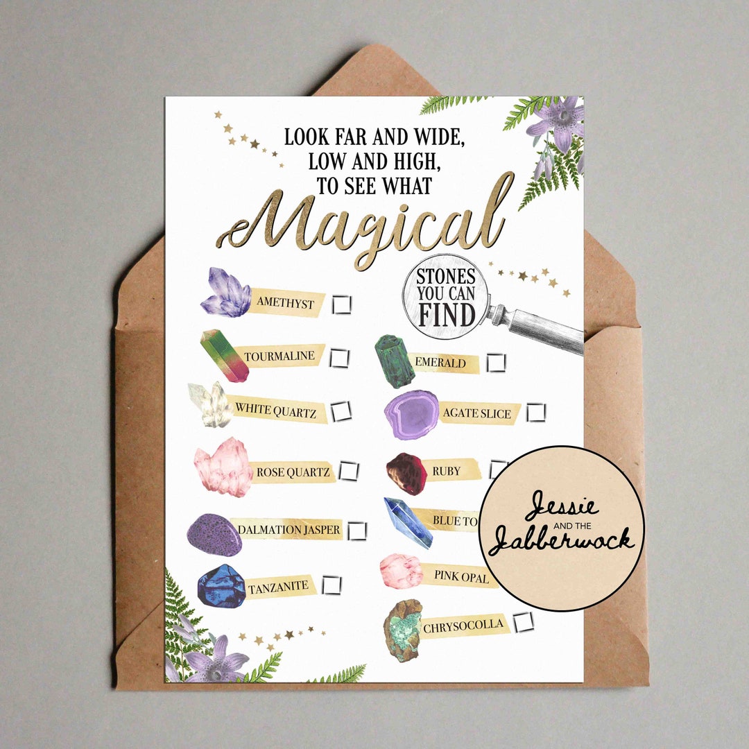Gem Stone Scavenger, Treasure Hunt Printable, Instant Download - Etsy