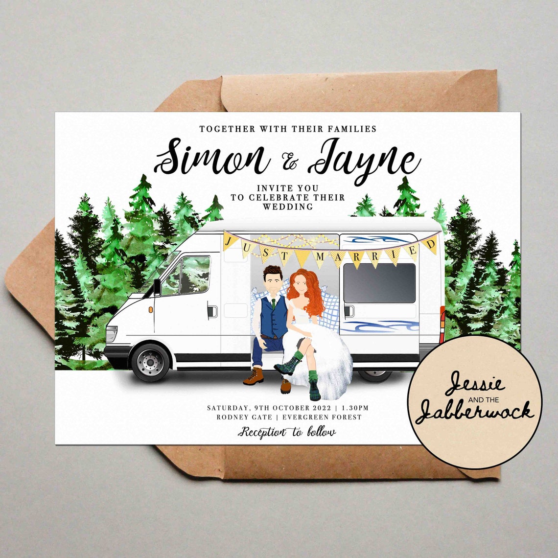 Personalised Couple and Camper Van / Vehicle Illustration - Etsy UK