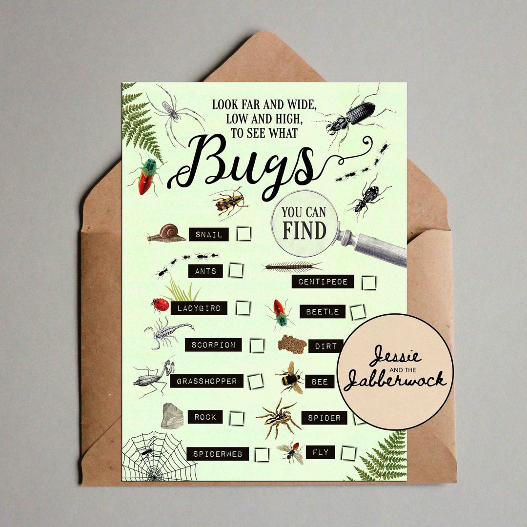 Bug, Insect Party Scavenger Hunt Printable, Instant Download - Etsy