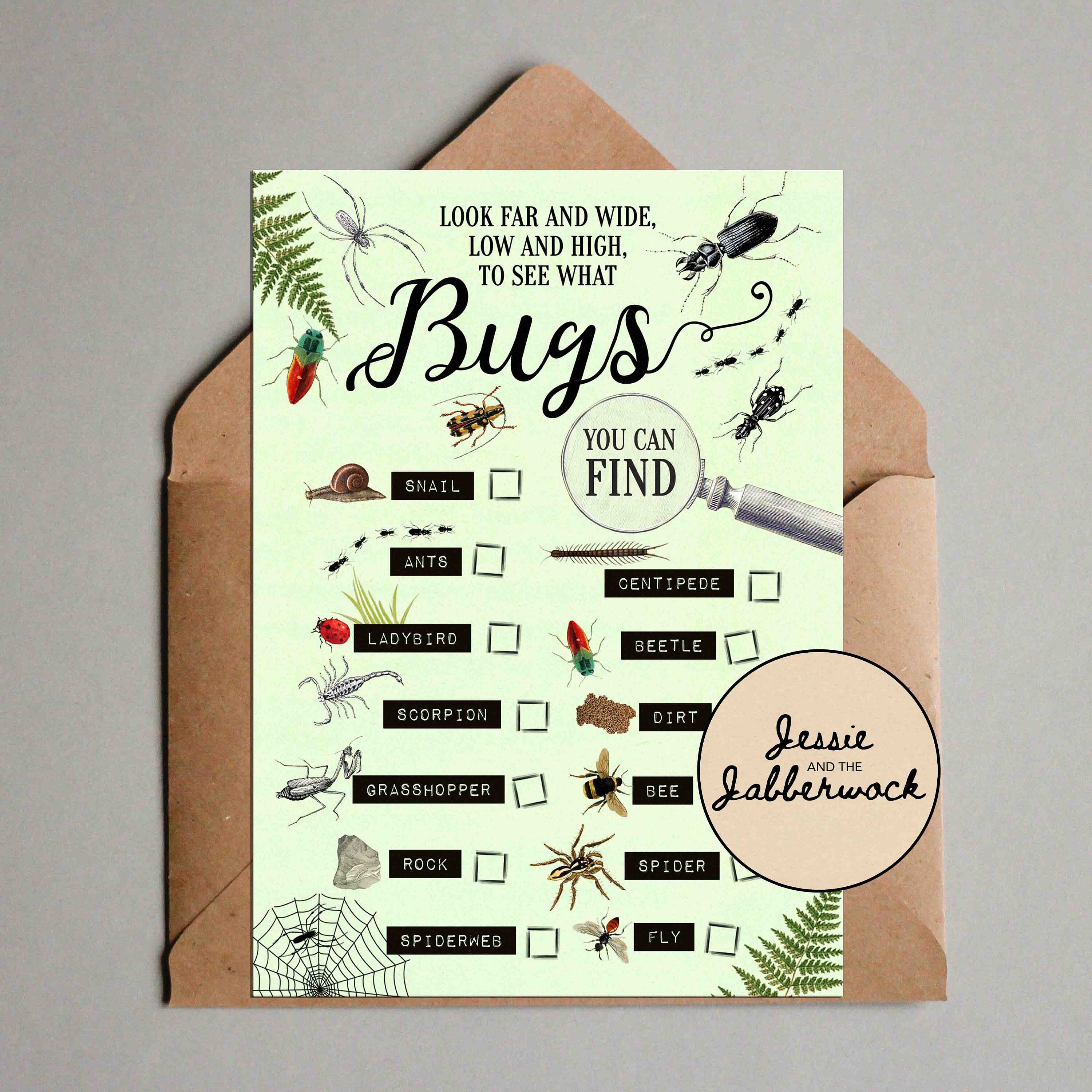 Bug, Insect Party Scavenger Hunt Printable, Instant Download - Etsy