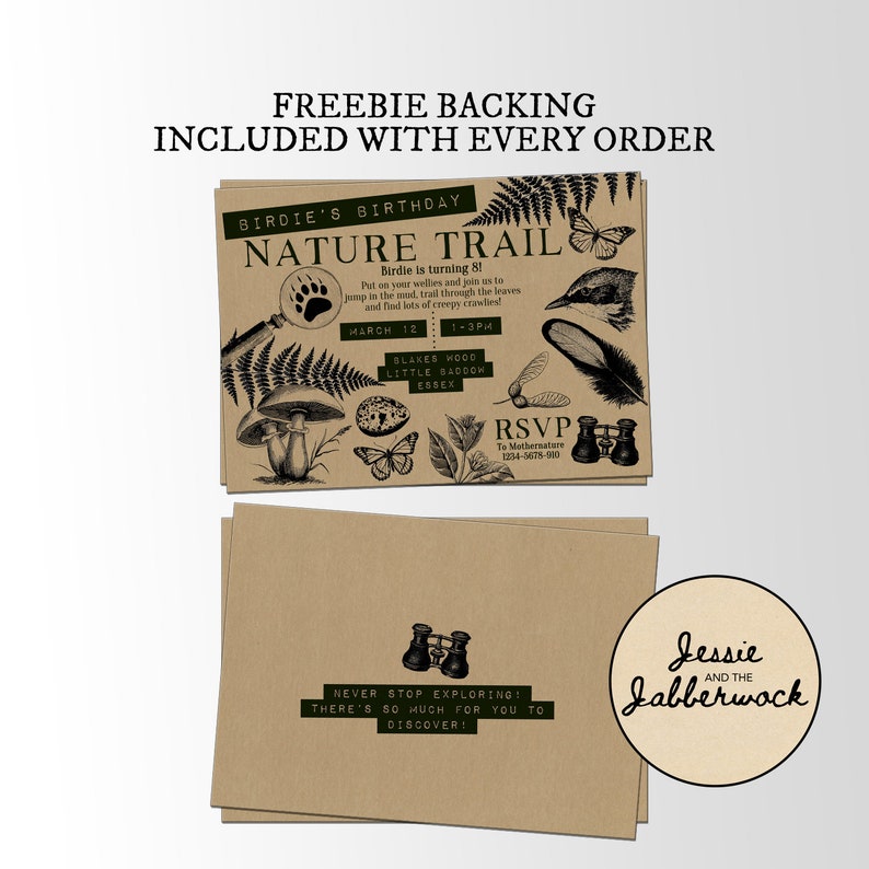 Nature Trail Woodland Invitation Forest Adventure Scavenger | Etsy