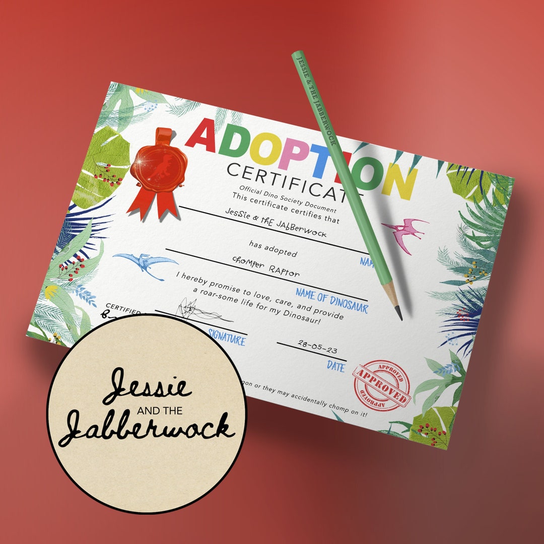 Adopt a Dinosaur Sign & Certificate Party Pack Printable | Dino ...