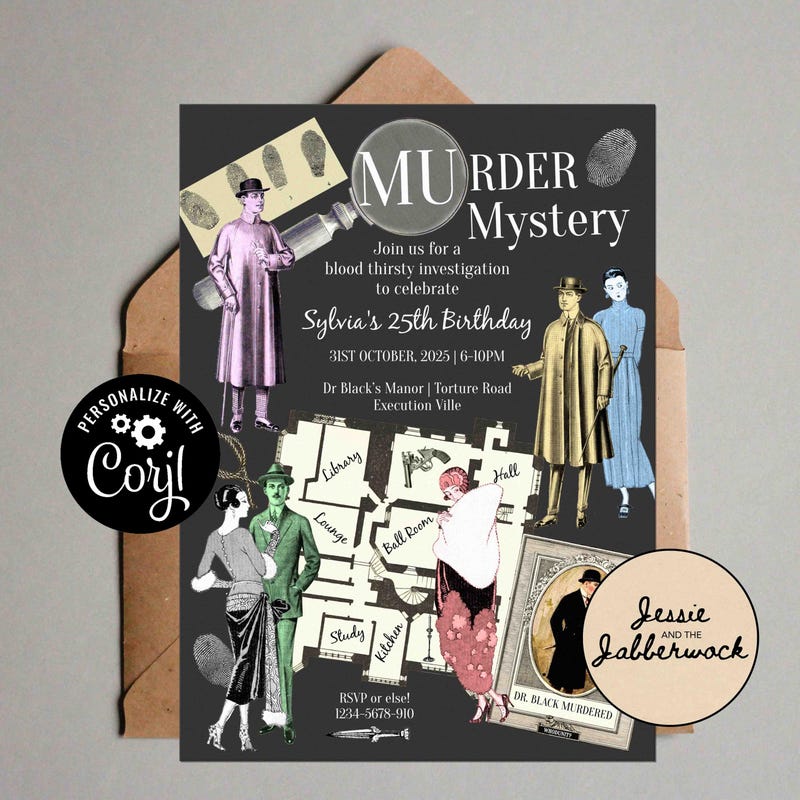 Clue Murder Mystery Invitation - Etsy