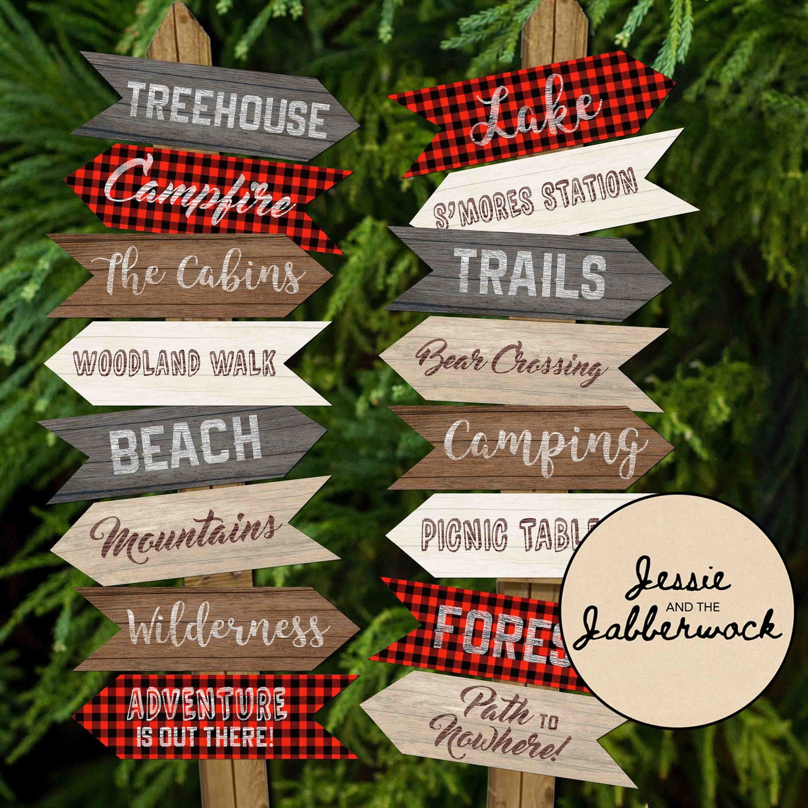 Lumberjack Party Directional Signs Printable | Woodland Bear Birthday ...