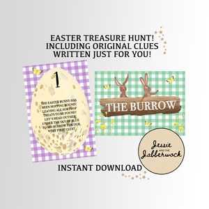 Easter Egg Hunt Clues | Easter Bunny Treasure Hunt Game | Scavenger ...