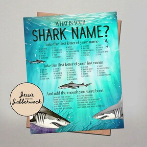 What's Your Shark Name? Printable Instant Download Party Game | Shark ...