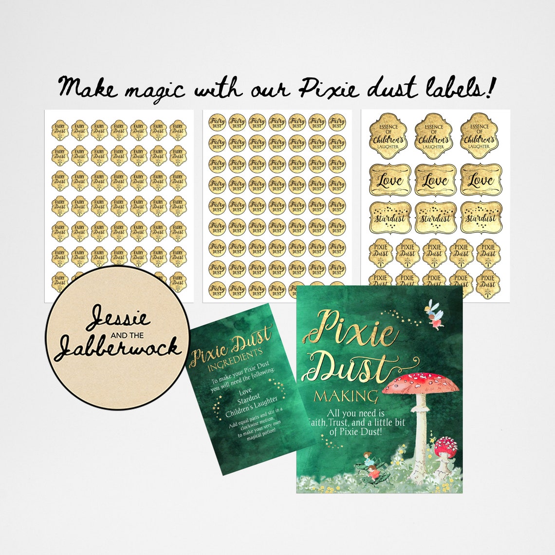 Pixie Dust Bottle Labels | Fairy Dust Label Bundle | Apothecary ...