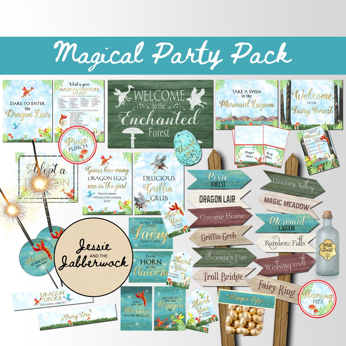 Magical Creature Party Pack Printables | Mythical Party Set ...