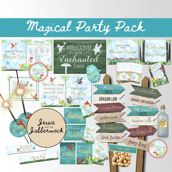 Magical Creature Party Pack Printables Mythical Party Set - Etsy