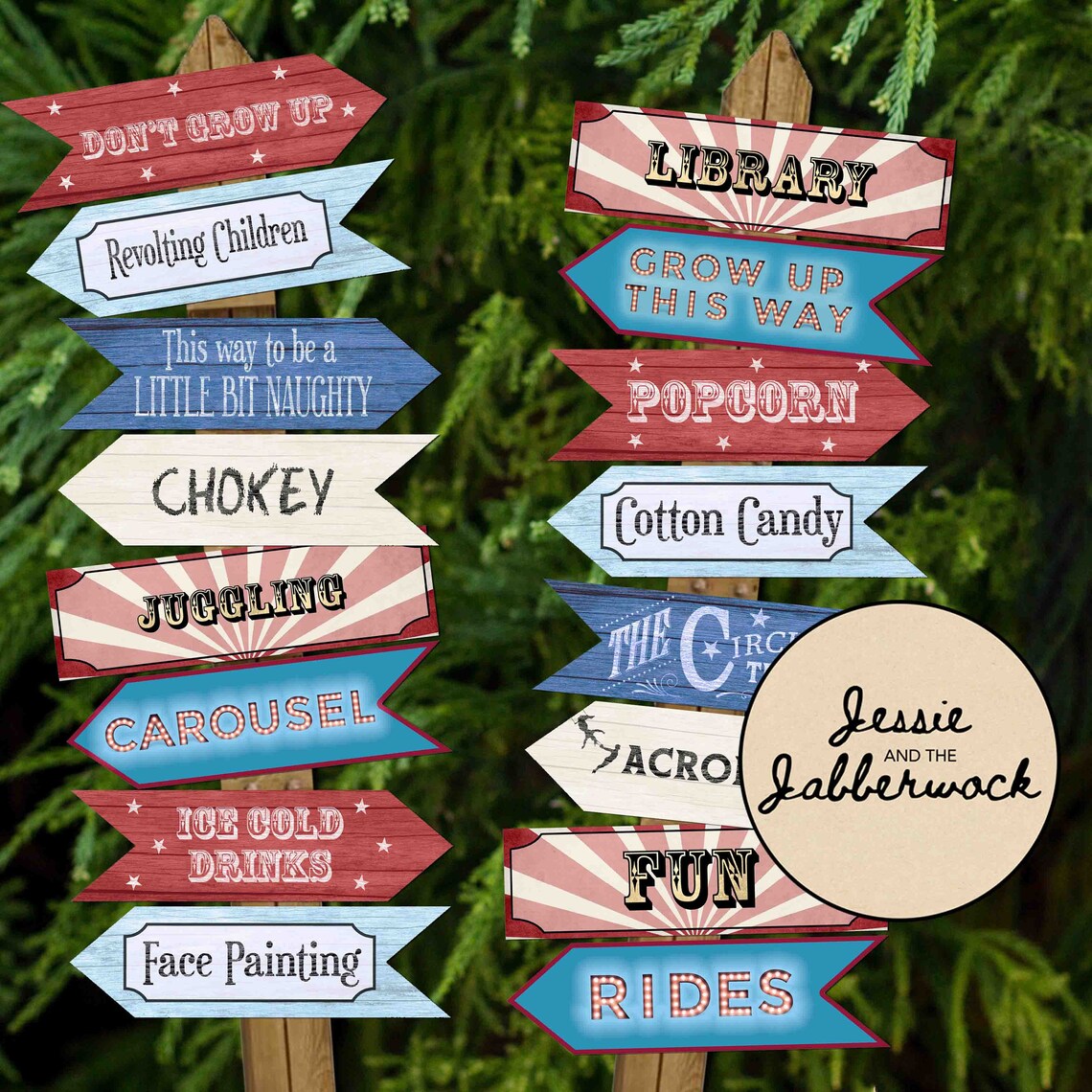 Matilda Themed Directional Signs Party Pack Printables | Circus ...