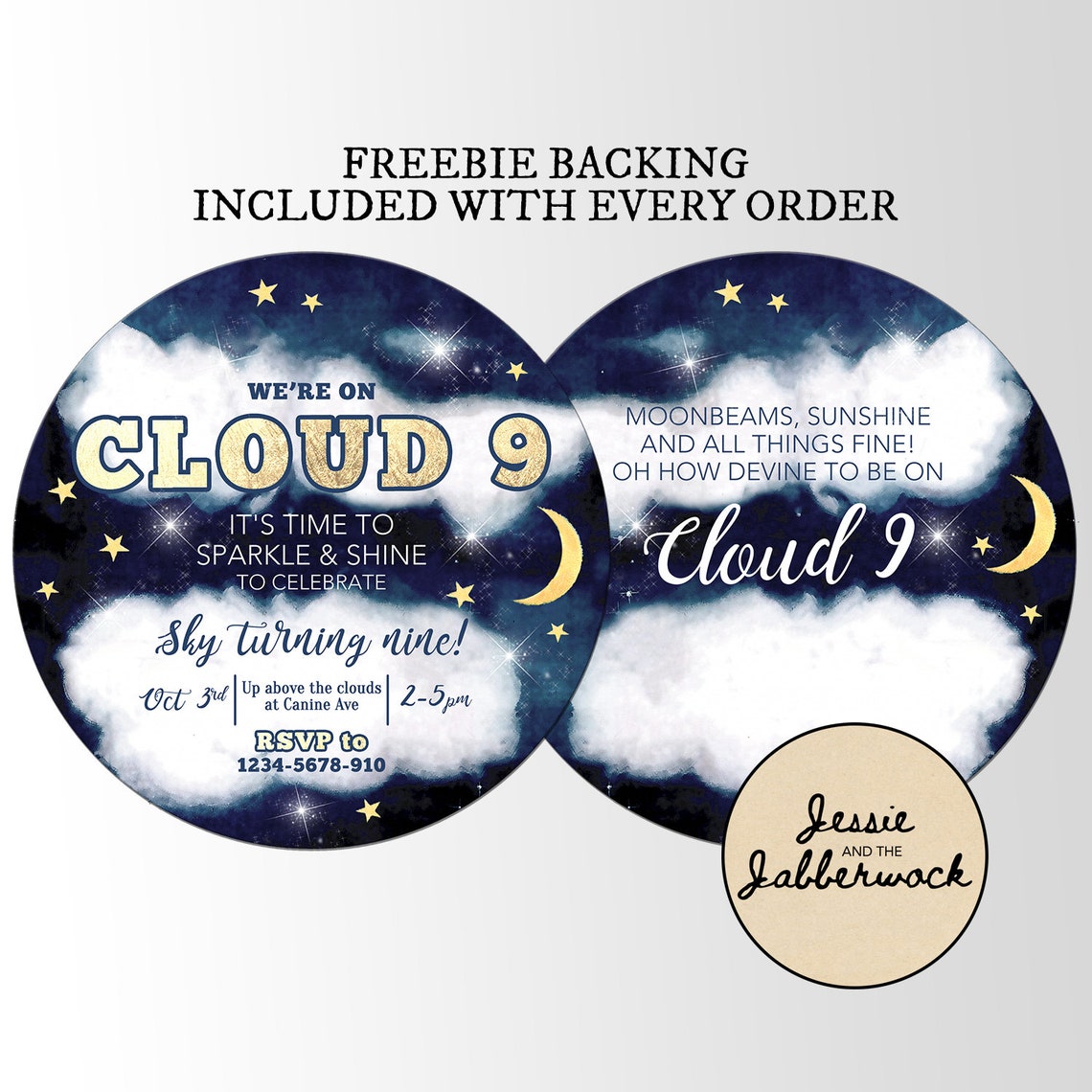 Cloud 9 Invitation 9th Birthday Invite Clouds Starry Night | Etsy