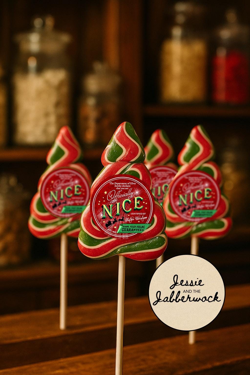 Officially NICE Christmas Tree Vegan Lollipop | Stocking Filler Elf ...