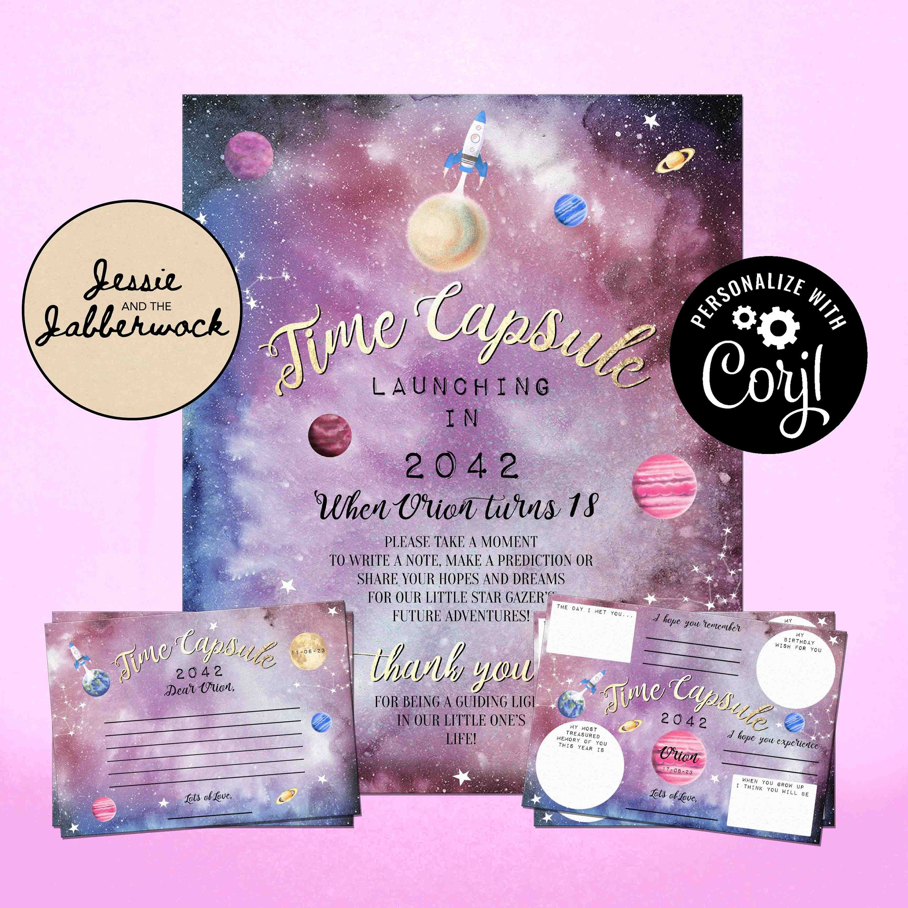 Purple Space Time Capsule Templates | Celestial Wish Notecards | Galaxy ...